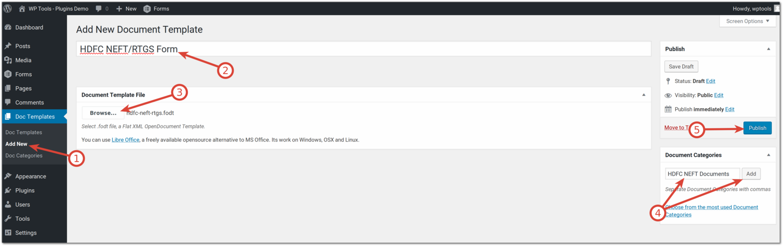Setup templates & create word documents with automation - WP Tools