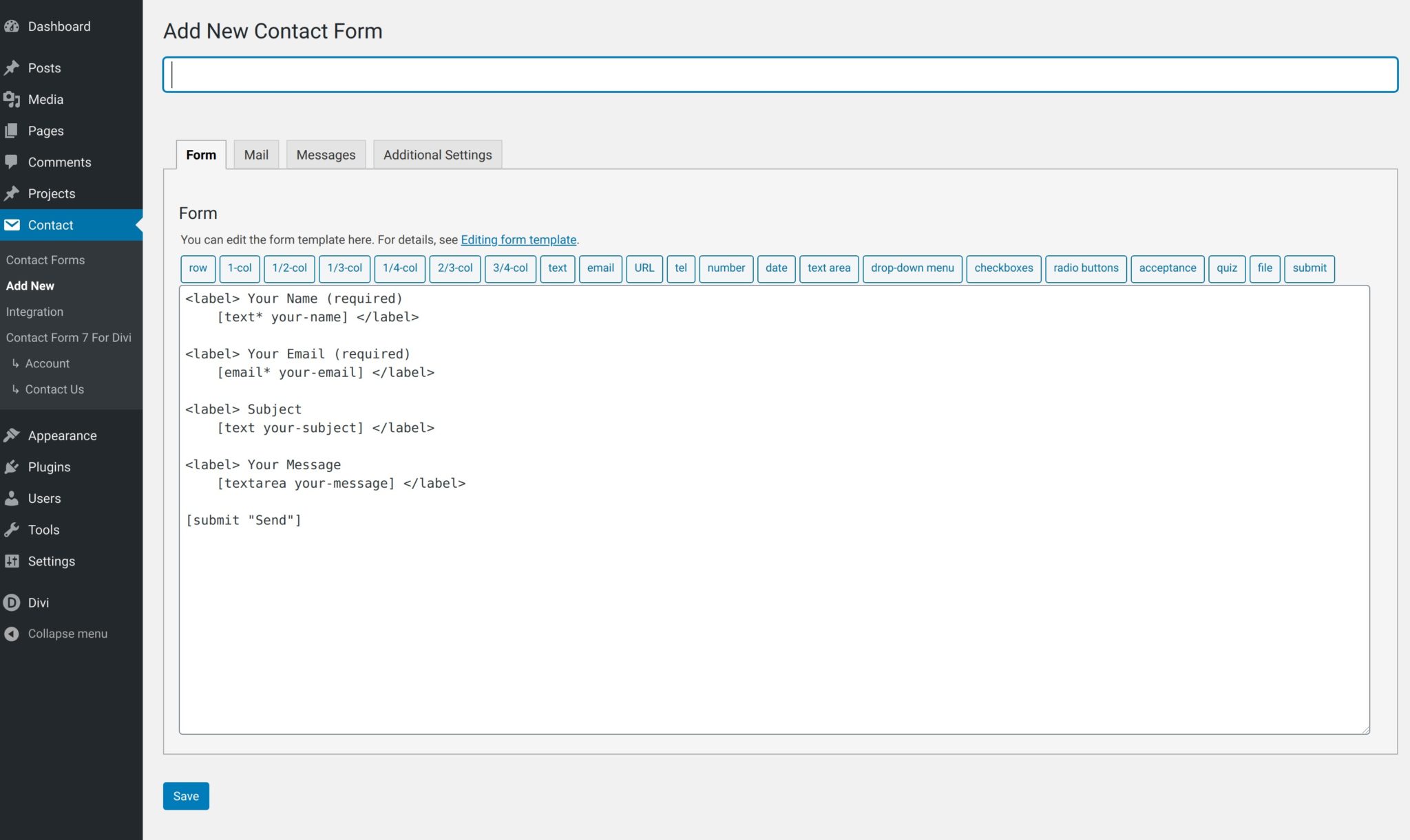 How to create grid layout for Contact Form 7 - WP Tools