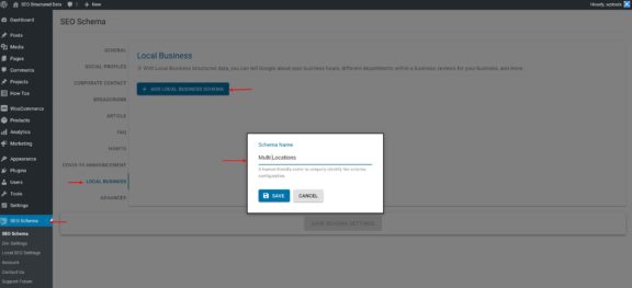 Add "Local Business Schema" To WordPress